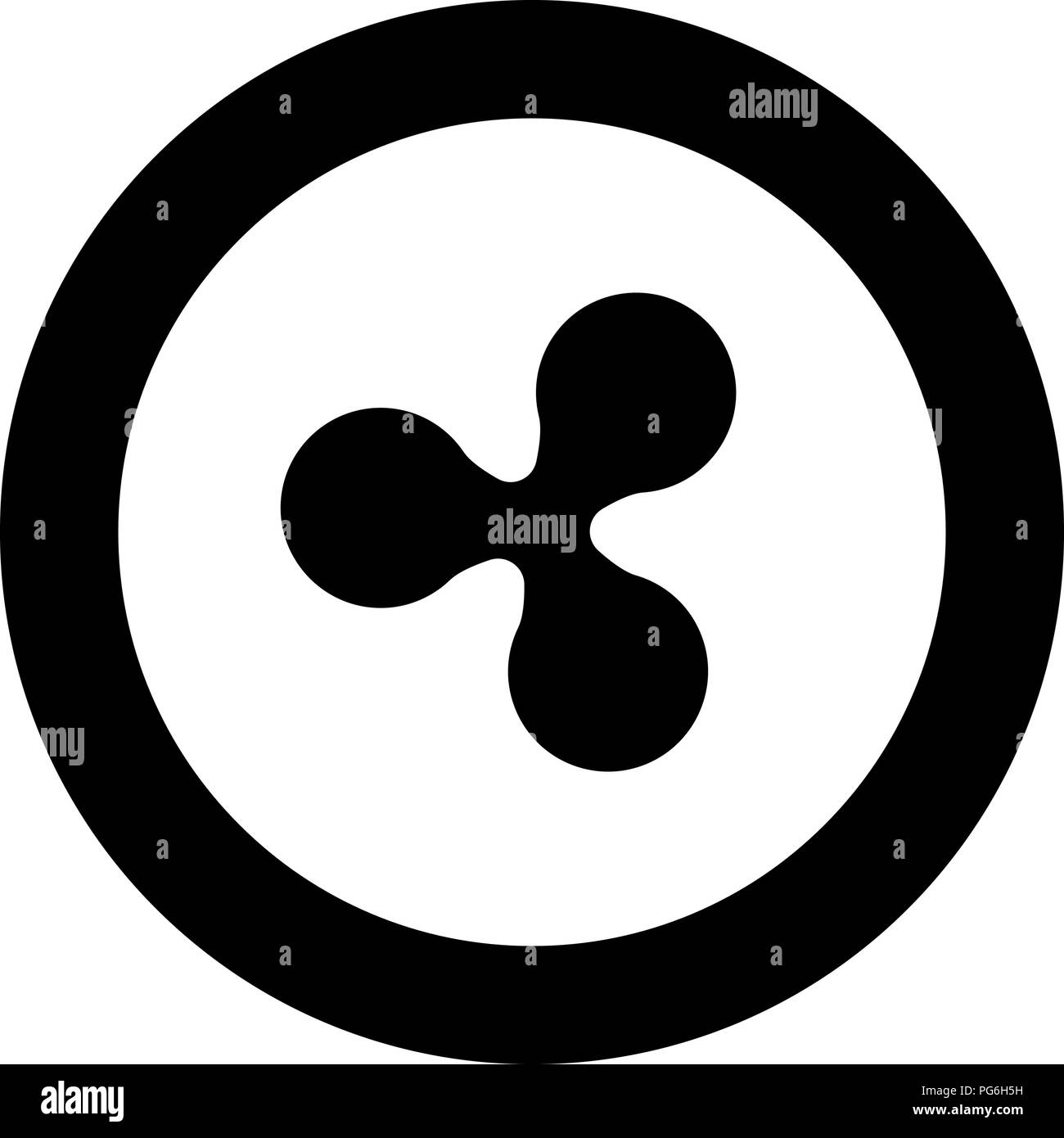 Ripple icon black color in round circle vector I Stock Vector Image & Art - Alamy