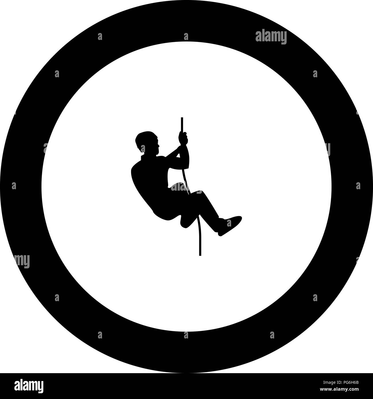 Rock climber icon black color in round circle vector I Stock Vector ...