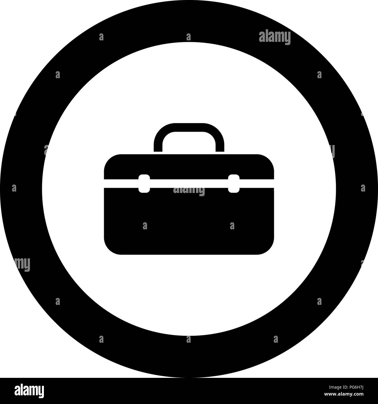 Tool box professional icon black color in round circle vector I Stock ...