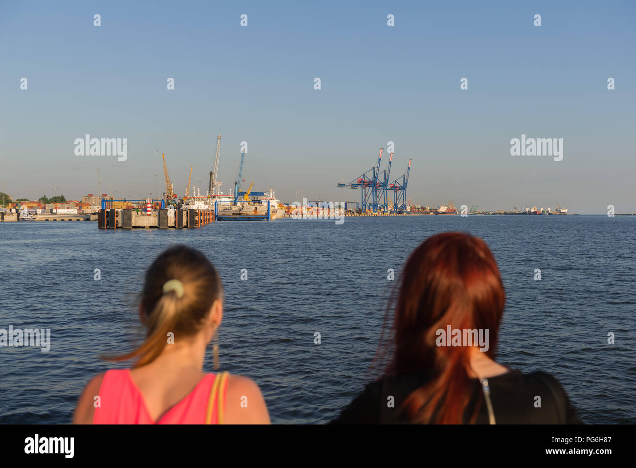 Port of Klaipeda, Lithuania, former Memel, Courland Lagoon, Klaipeda ...