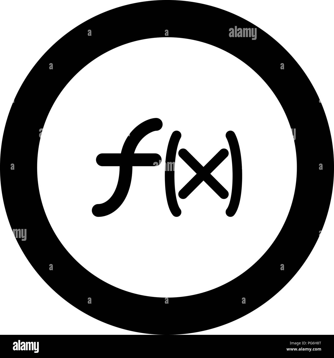 Symbol Function Icon Black Color In Round Circle Vector I Stock Vector 