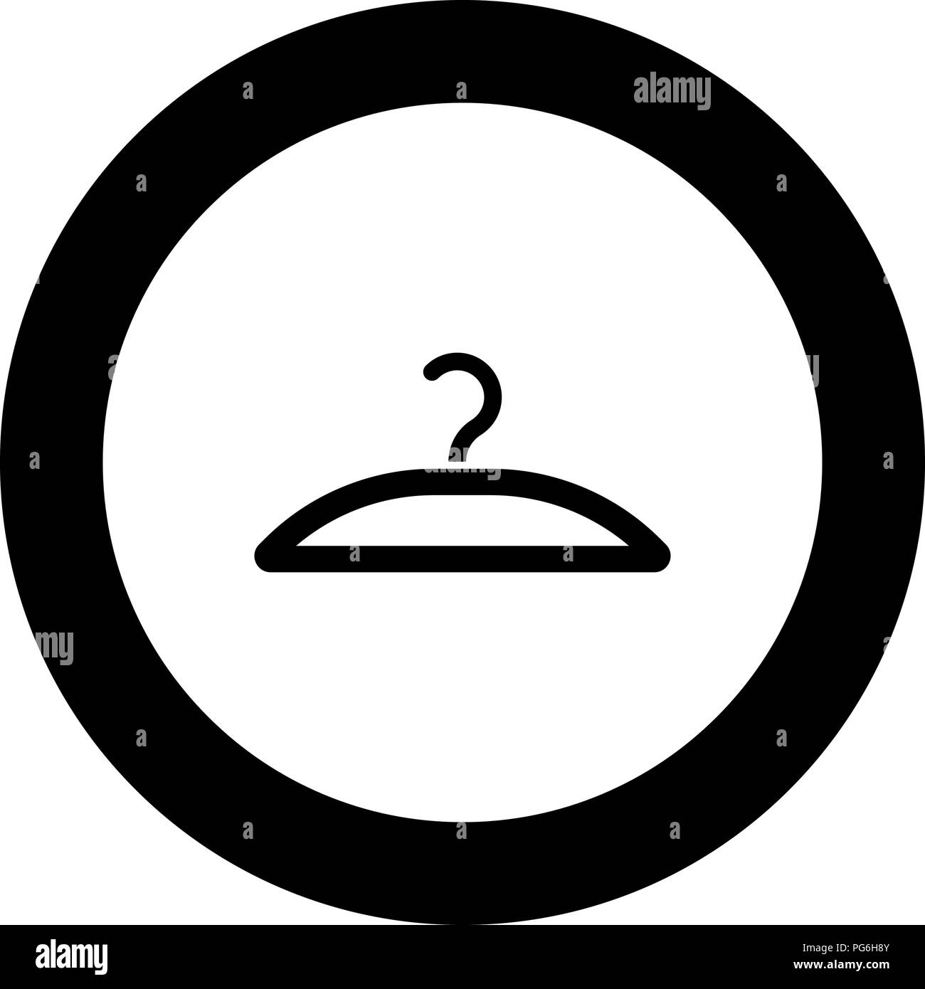 Hanger icon black color in round circle vector I Stock Vector Image ...