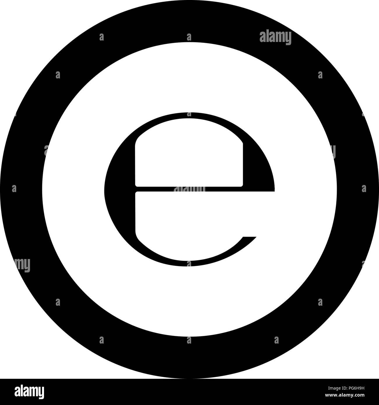 Estimated sign E mark symbol e icon black color in round circle vector ...