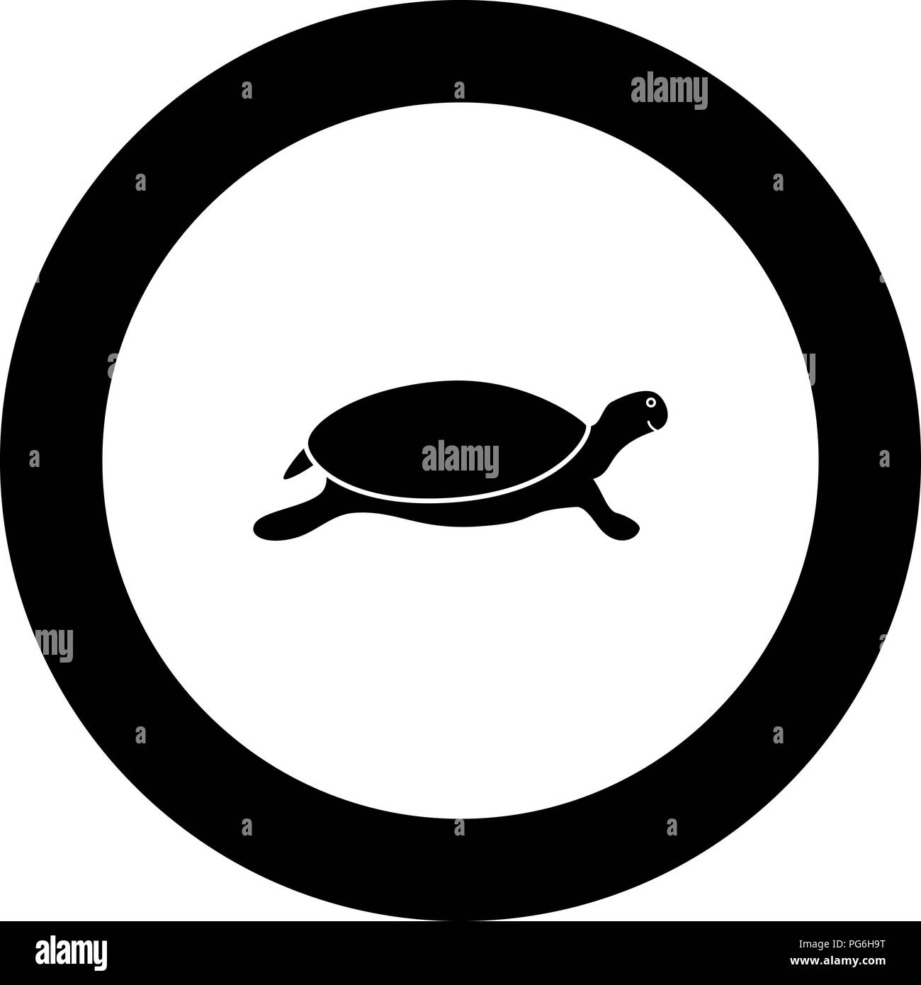 Tortoise turtle icon black color in round circle vector I Stock Vector ...