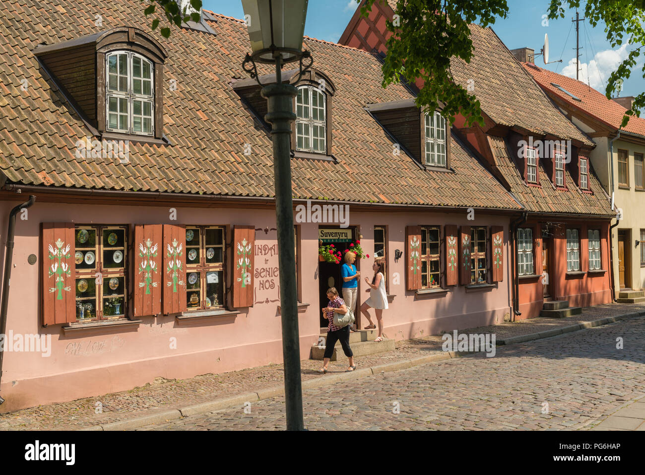 Small souvenir shop, old town, Klaipeda, Courland Lagoon, Lithuania ...