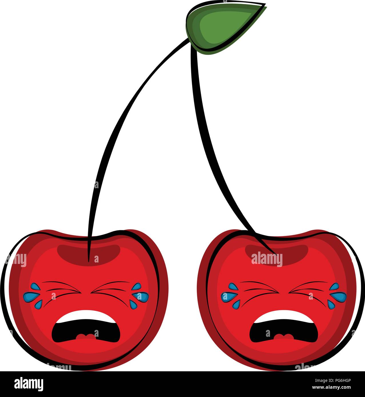Crying cherry cartoon character emote Stock Vector Image & Art - Alamy