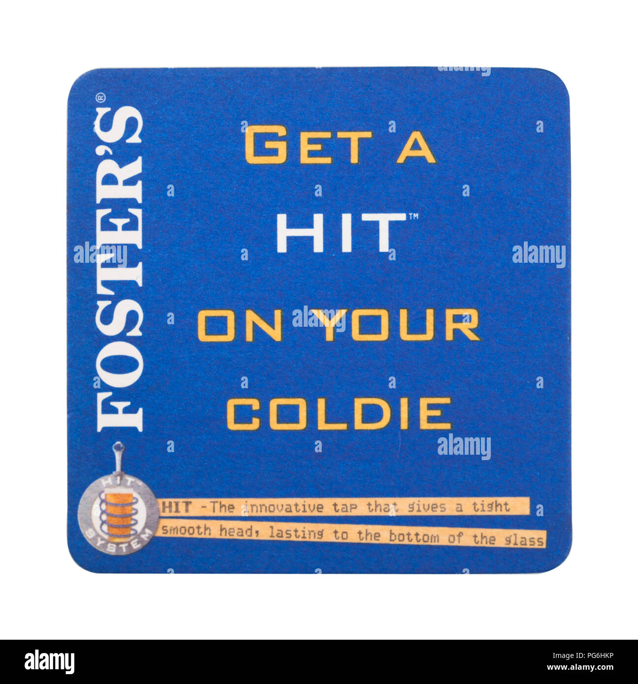 LONDON, UK - AUGUST 22, 2018: Foster's paper beer beermat coaster ...