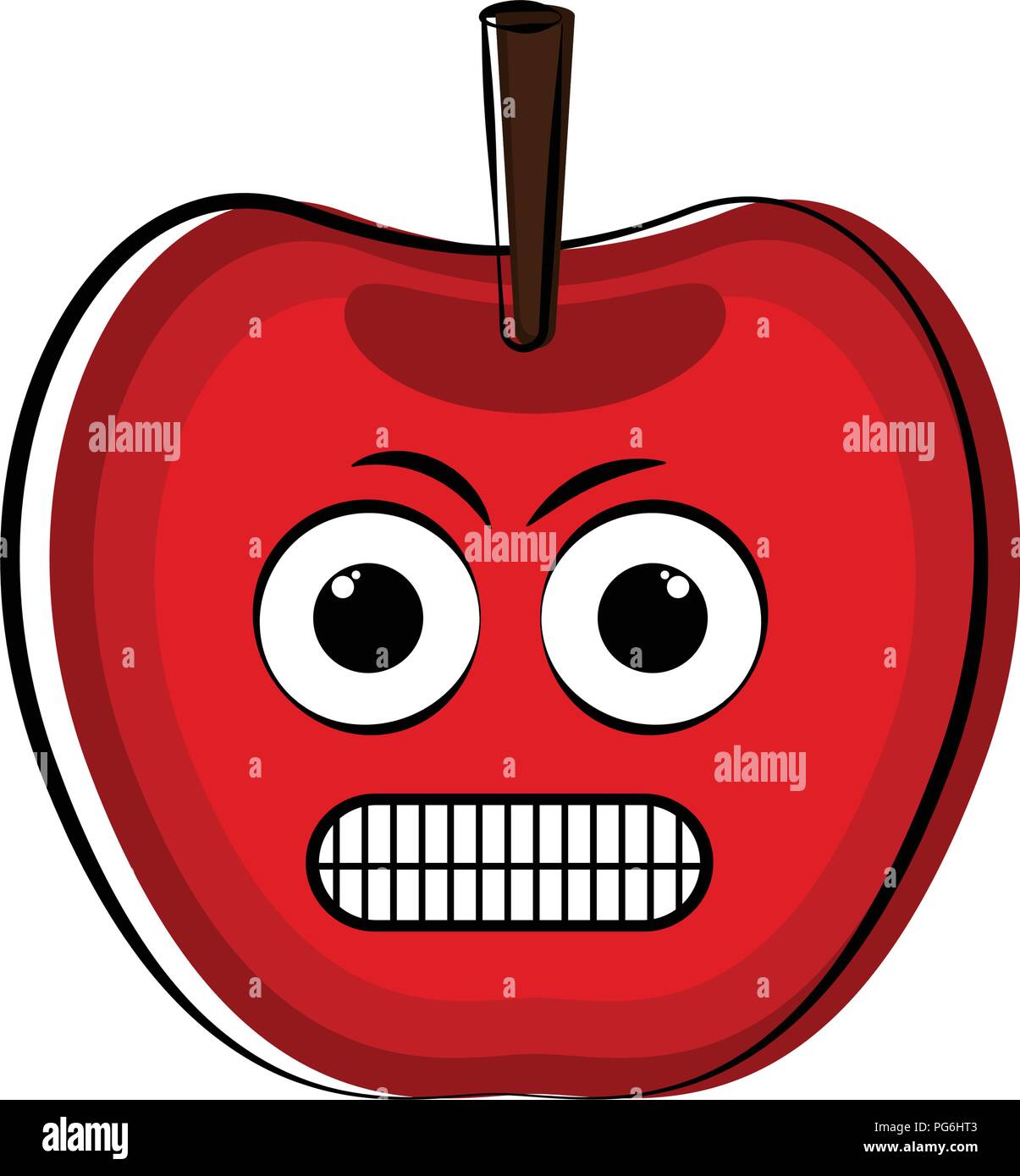 Angry apple cartoon icon Stock Vector Images - Alamy