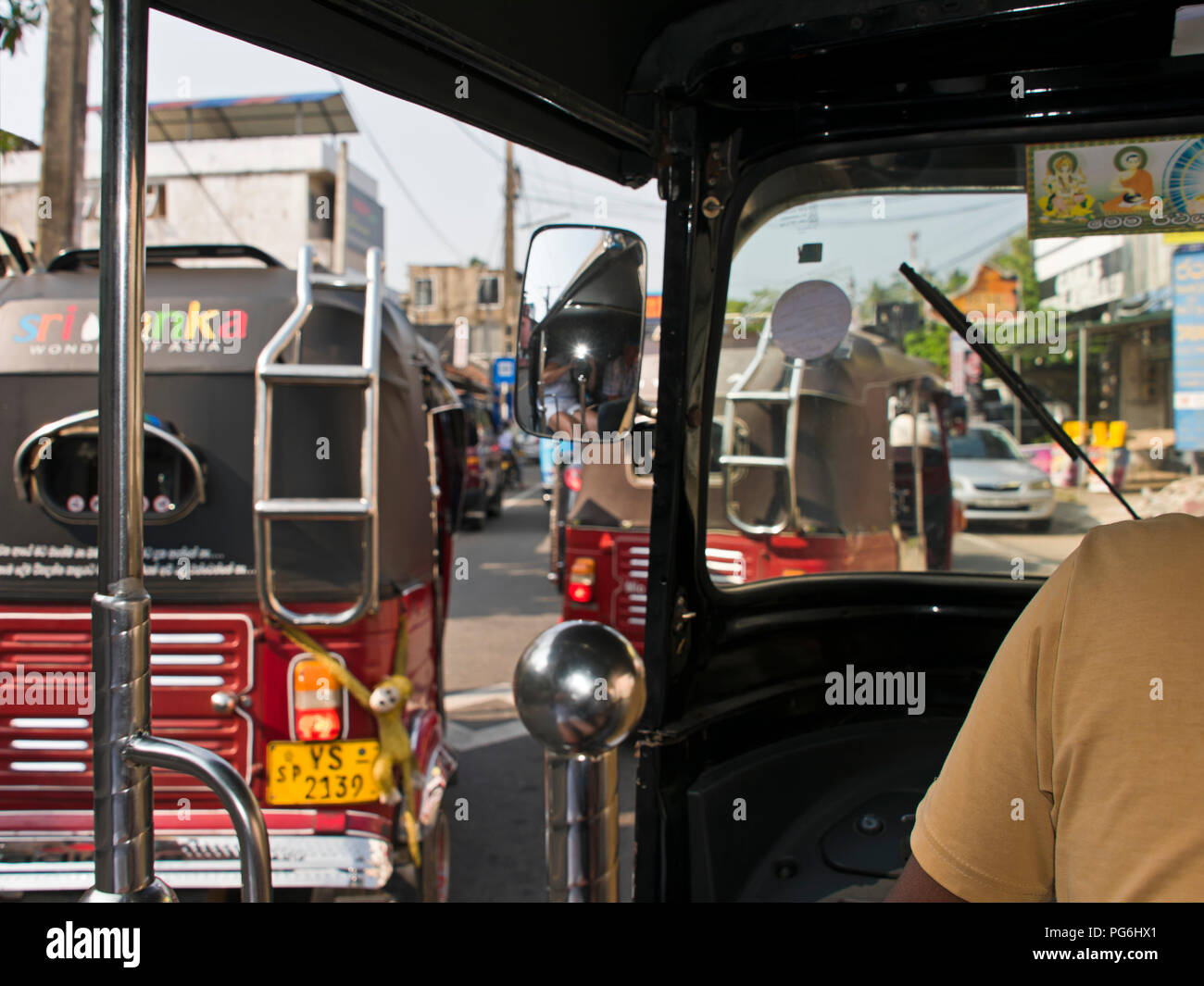 Horizontal streetview from inside a tuk-tuk in Sri Lanka Stock Photo ...
