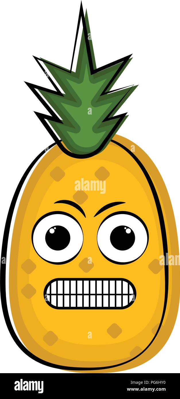 Angry pineapple cartoon character emote Stock Vector Image & Art - Alamy
