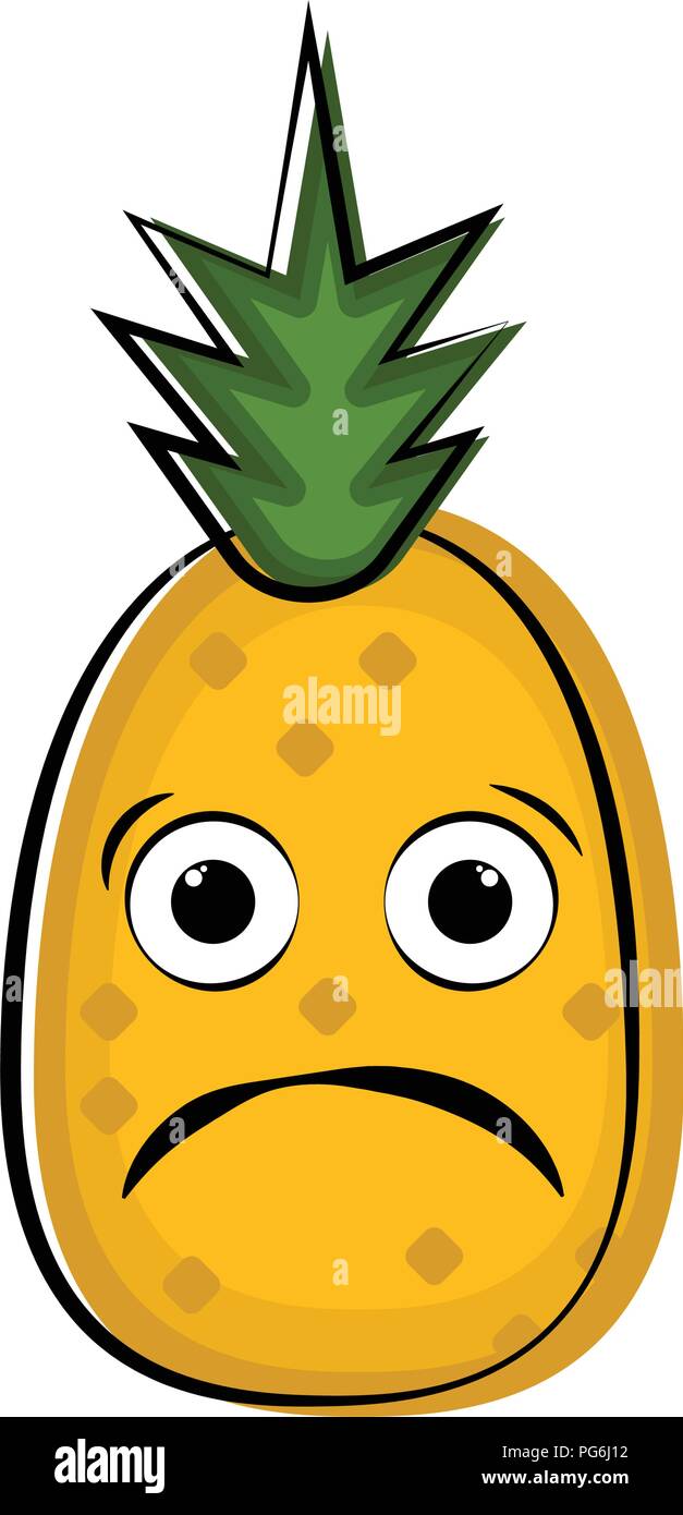 Sad pineapple cartoon character emote Stock Vector Image & Art - Alamy