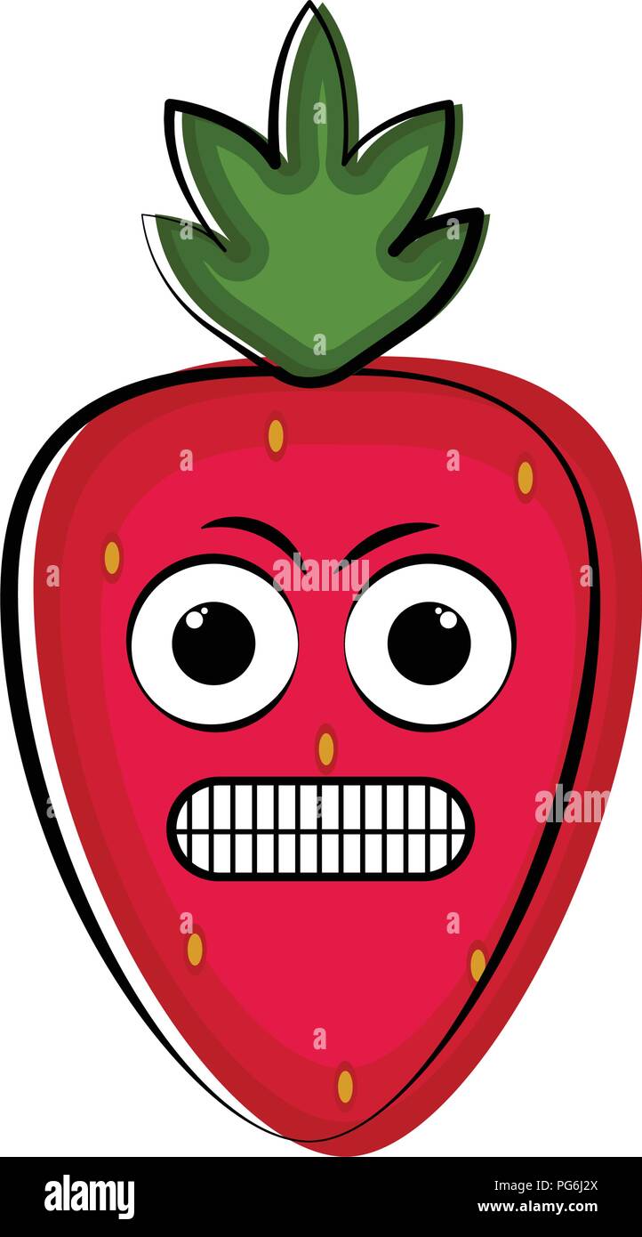 Angry strawberry cartoon character emote Stock Vector Image & Art - Alamy