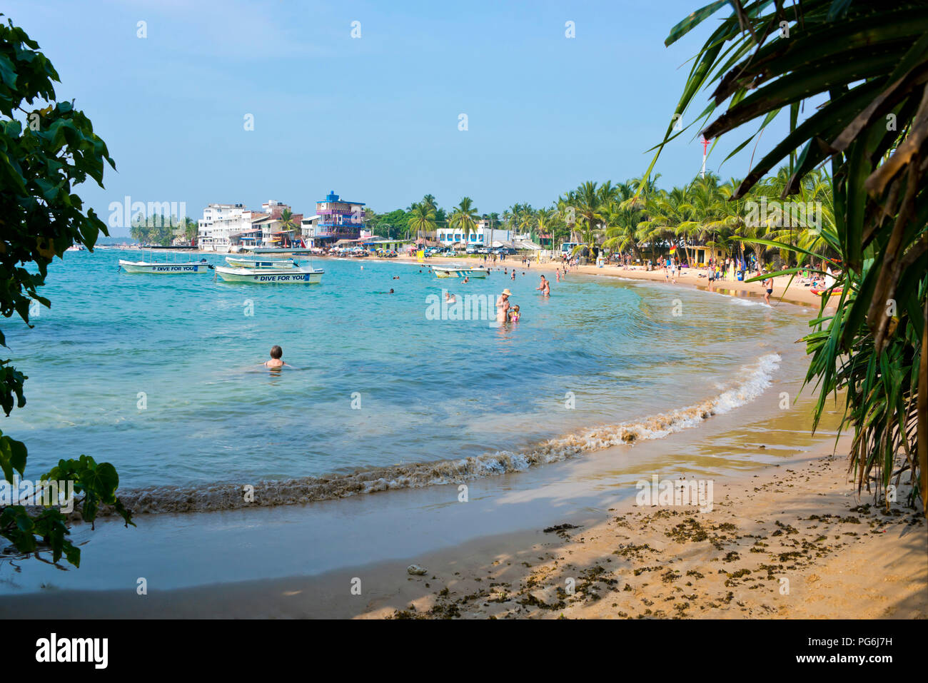 Horizontal view of the beach in Hikkaduwa, Sri Lanka Stock Photo - Alamy