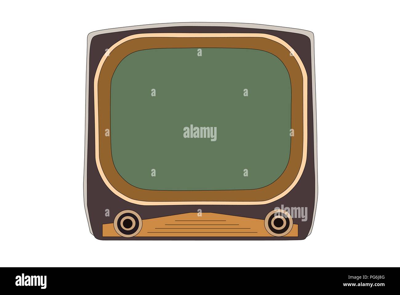 Vintage television illustration on Cut Out Stock Images & Pictures - Alamy