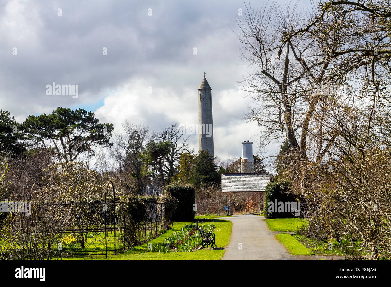 Botanic Gardens Glasnevin Dublin, Ireland cemetery in the background ...