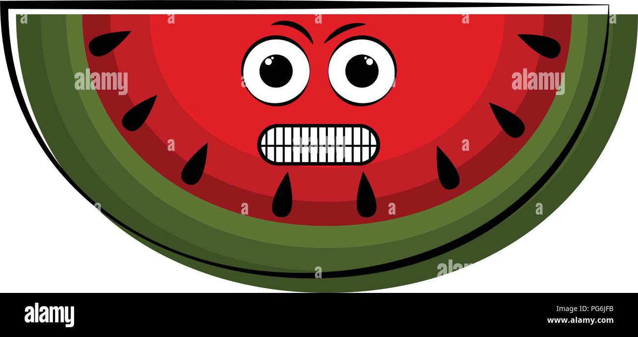 Angry watermelon cartoon character emote Stock Vector Image & Art - Alamy