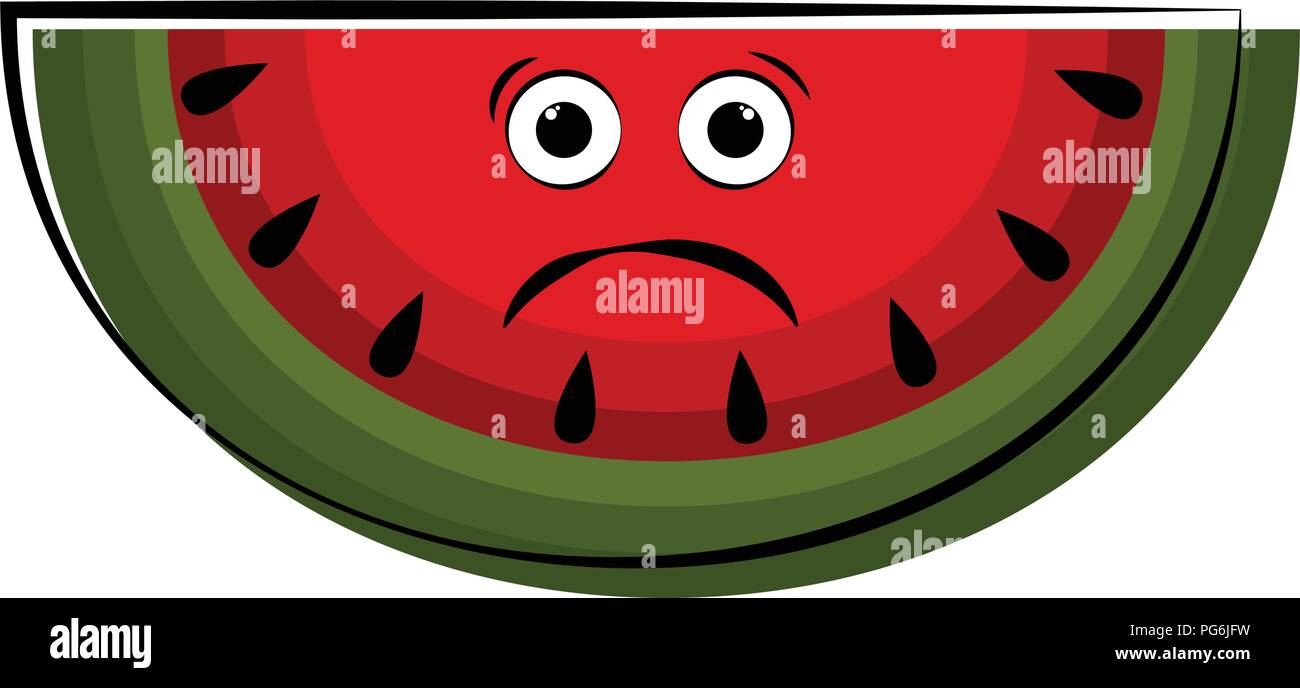 Sad watermelon cartoon character emote Stock Vector Image & Art - Alamy