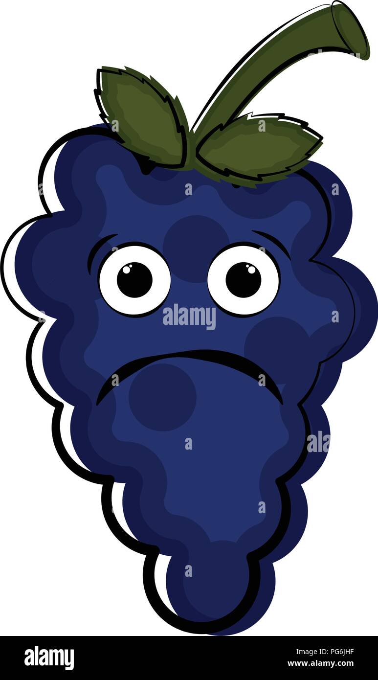 Sad grapes cartoon character emote Stock Vector Image & Art - Alamy