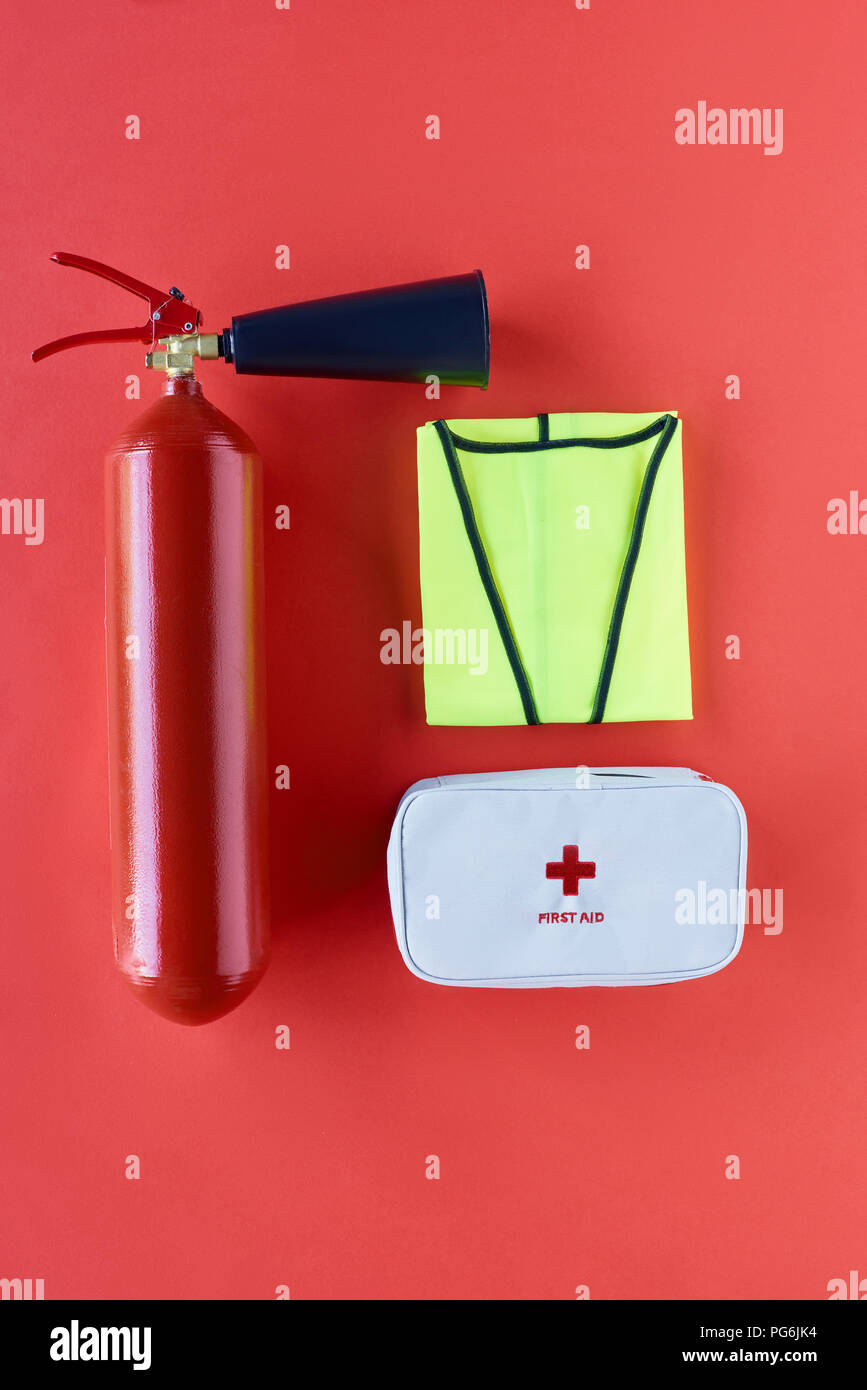 Fire extinguisher with first aid kit hi-res stock photography and ...