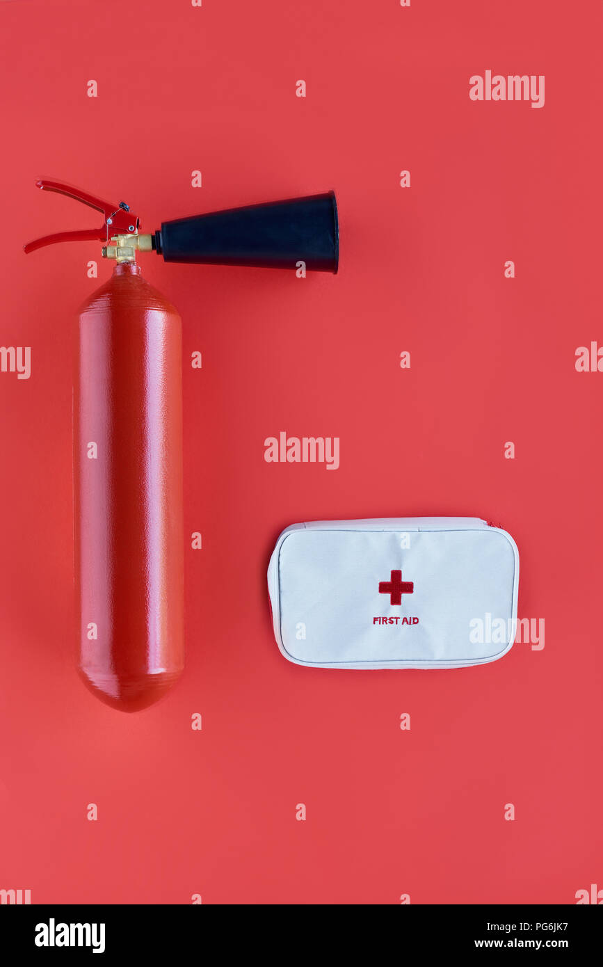Fire extinguisher with first aid kit hi-res stock photography and ...