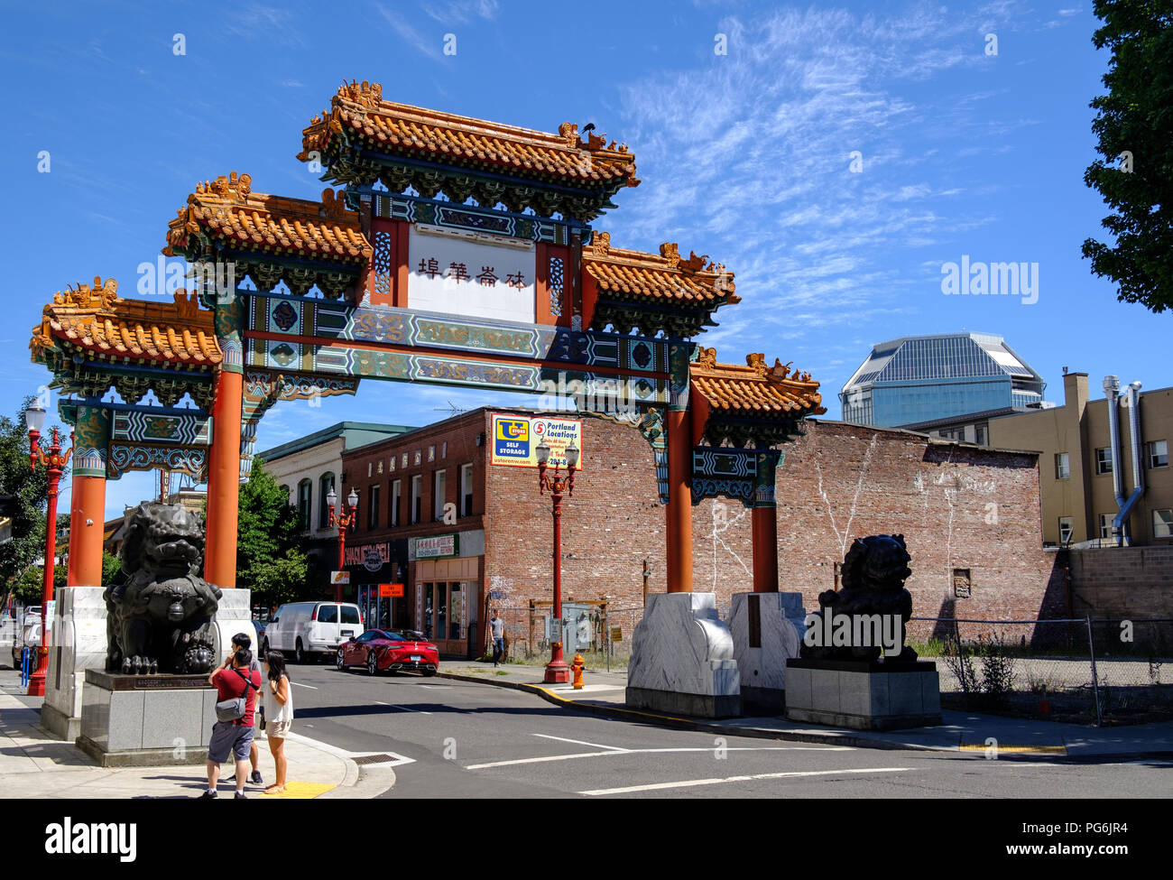 Pagoda in Chinatown, Portland, Oregon, USA Stock Photo - Alamy