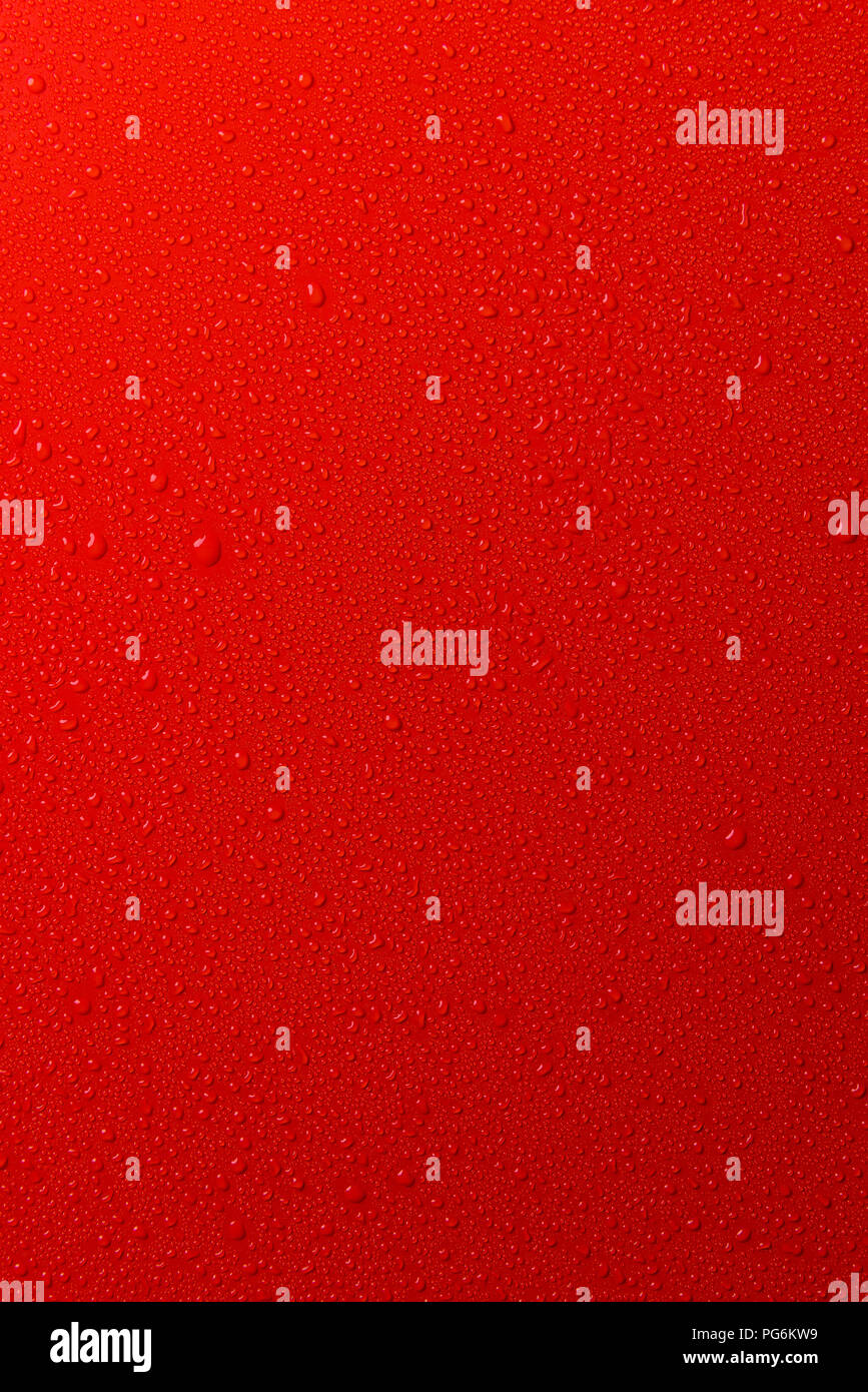 red empty surface with water drops Stock Photo - Alamy