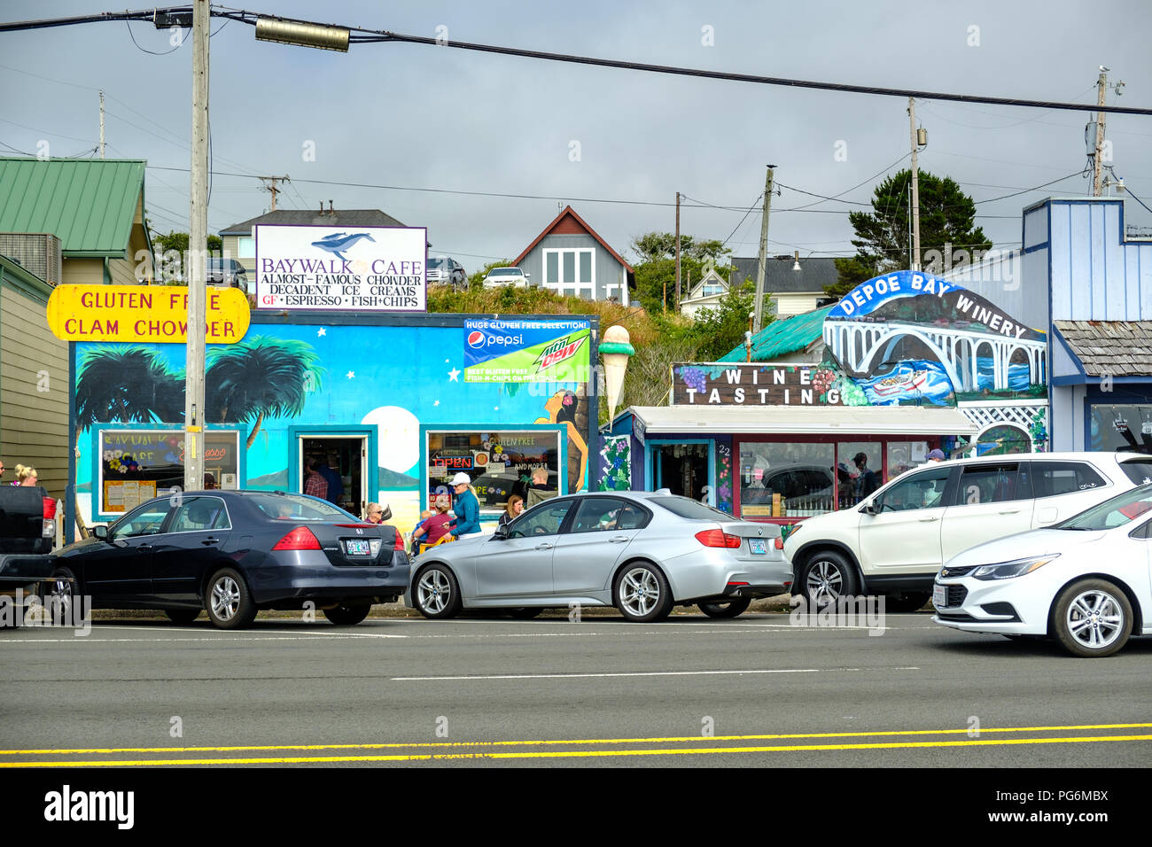 Depoe Bay, whale watching center, Oregon, USA Stock Photo - Alamy