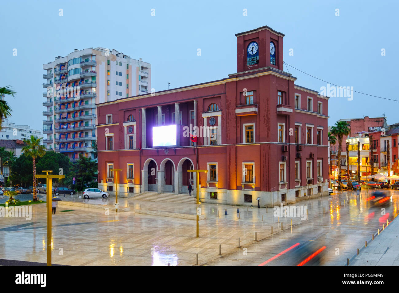 Town Hall, Durres, Durrës, Albania Stock Photo - Alamy