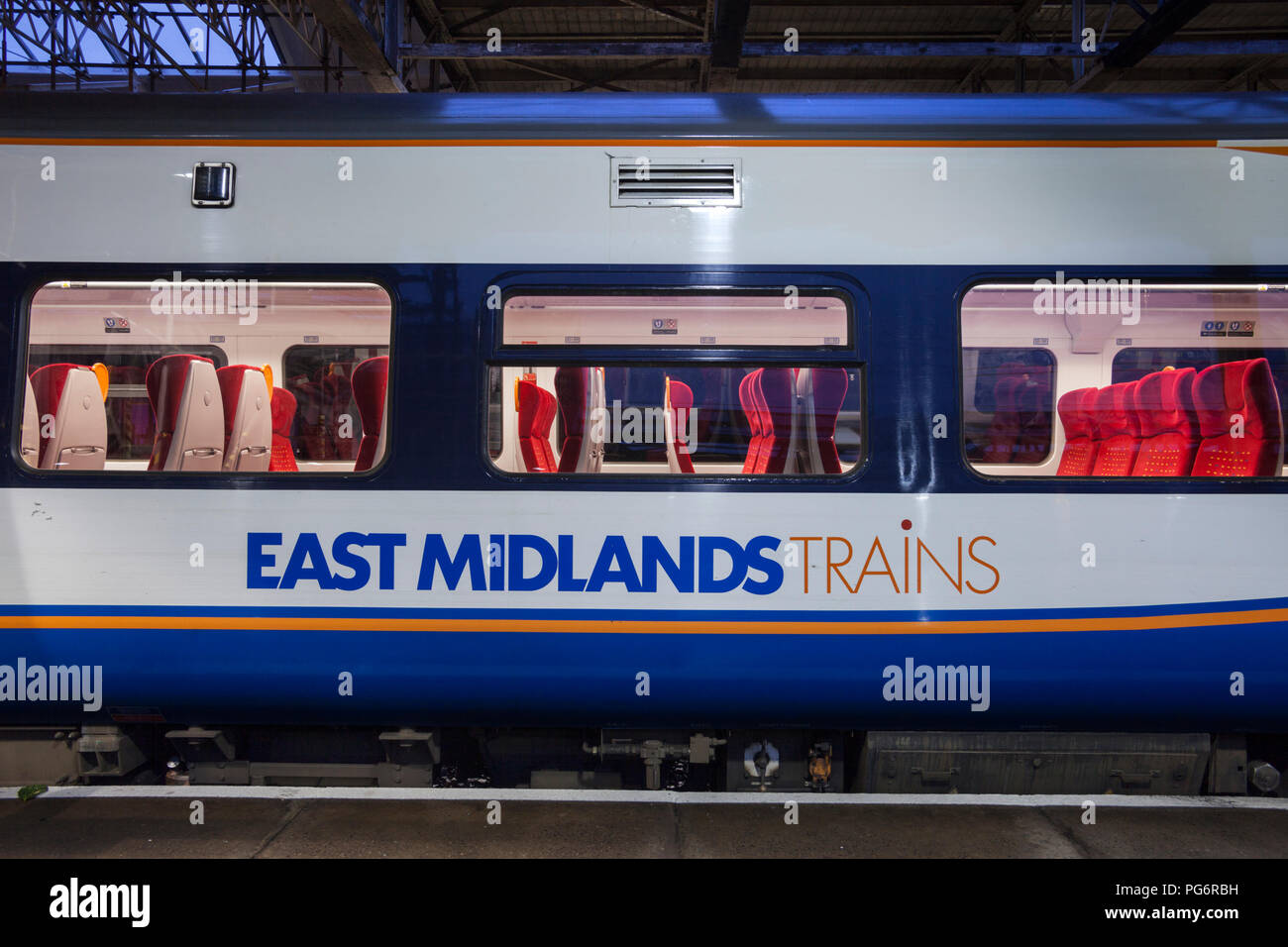 East Midlands trains class 158 express sprinter train at Crewe clearly ... East Midlands trains class 158 express sprinter train at Crewe clearly ...