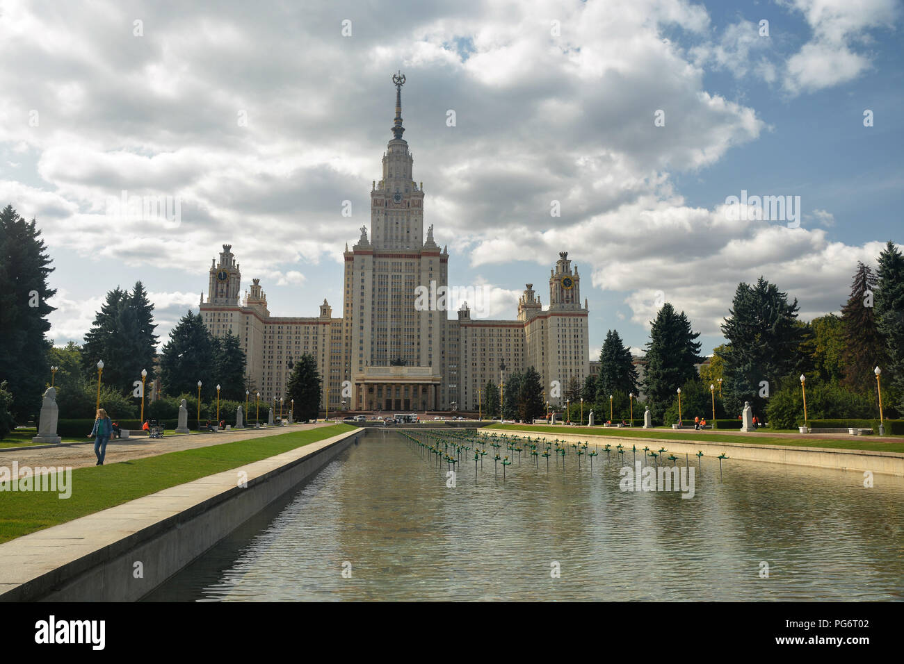 The building of the Moscow state University. High-rise building in the ...