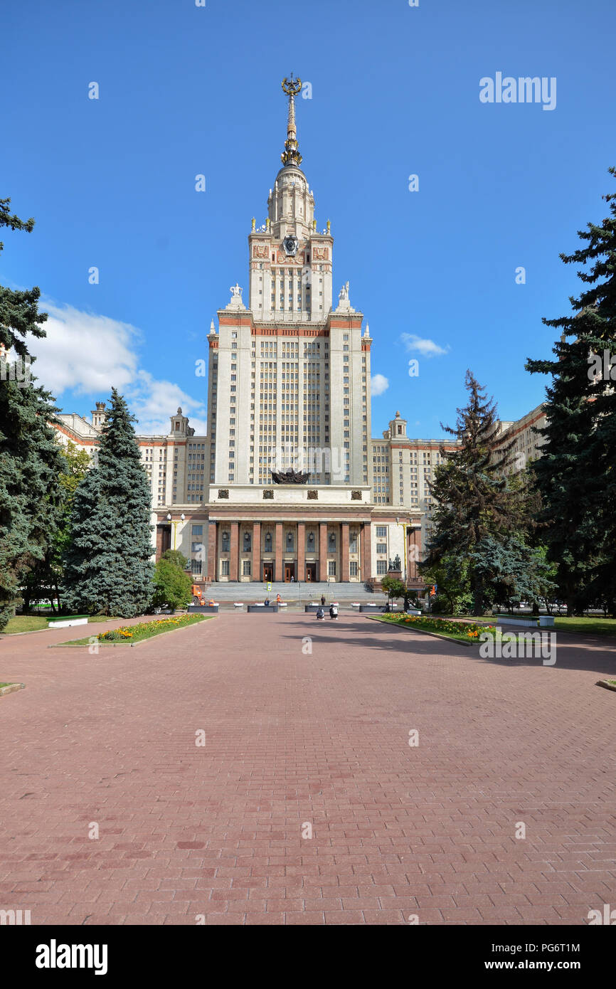 The building of the Moscow state University. High-rise building in the ...