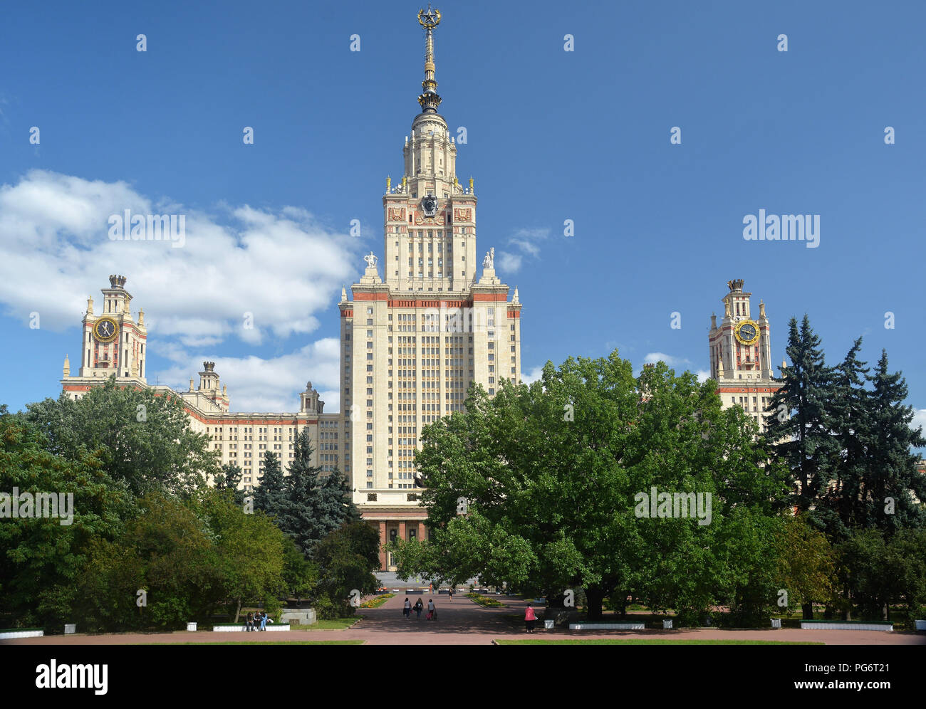 The building of the Moscow state University. High-rise building in the ...