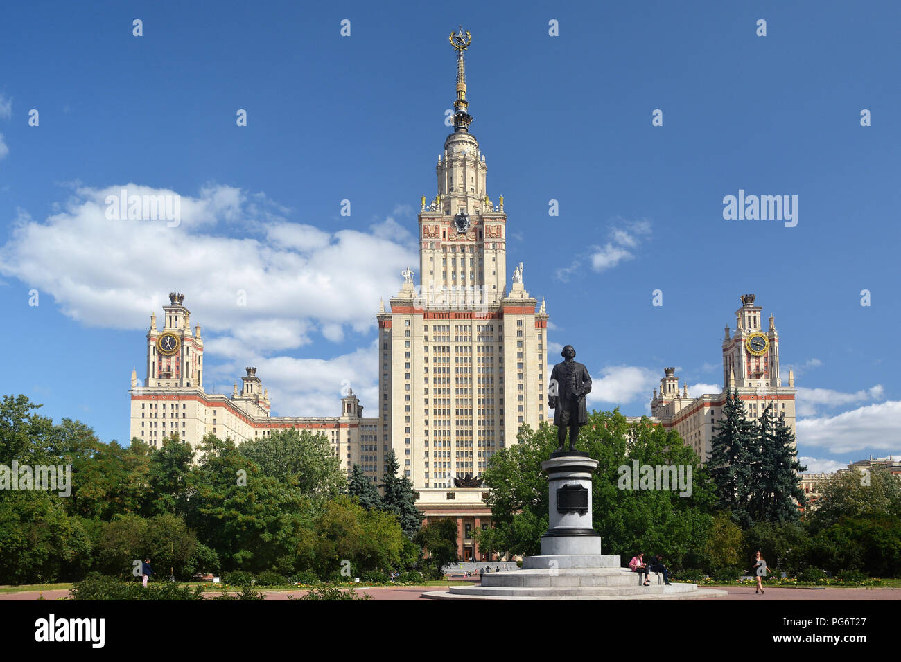 The building of the Moscow state University. High-rise building in the ...