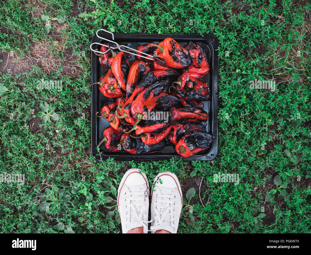 Peppers on a tray hi-res stock photography and images - Alamy