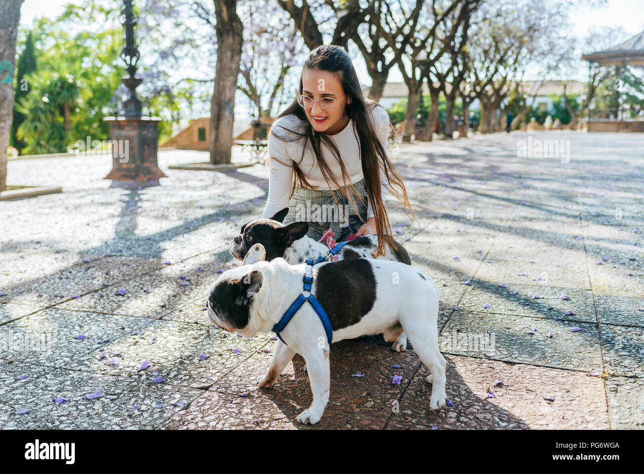 Woman with two dogs hi-res stock photography and images - Alamy