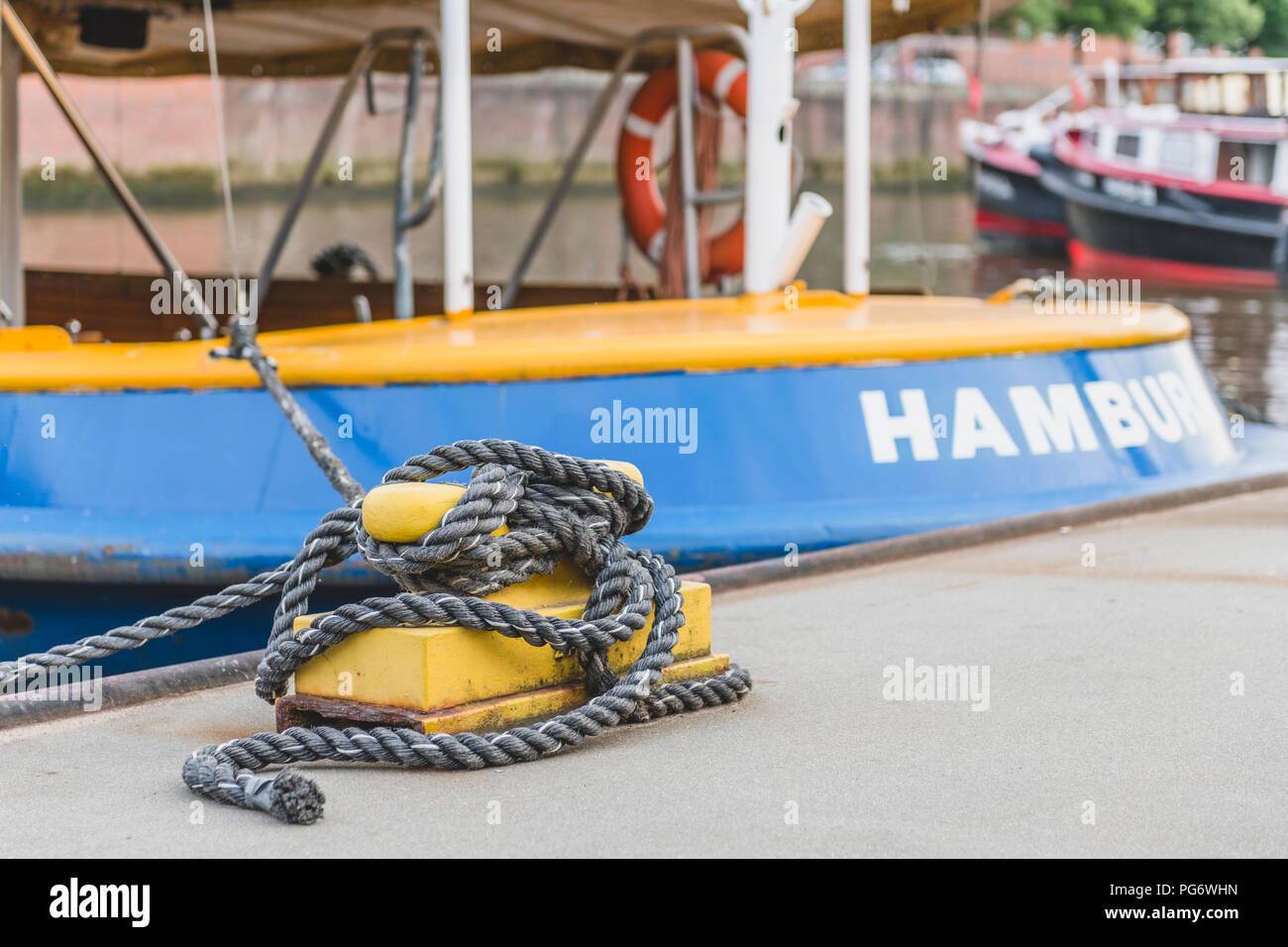 Germany, Hamburg, moored barge Stock Photo - Alamy