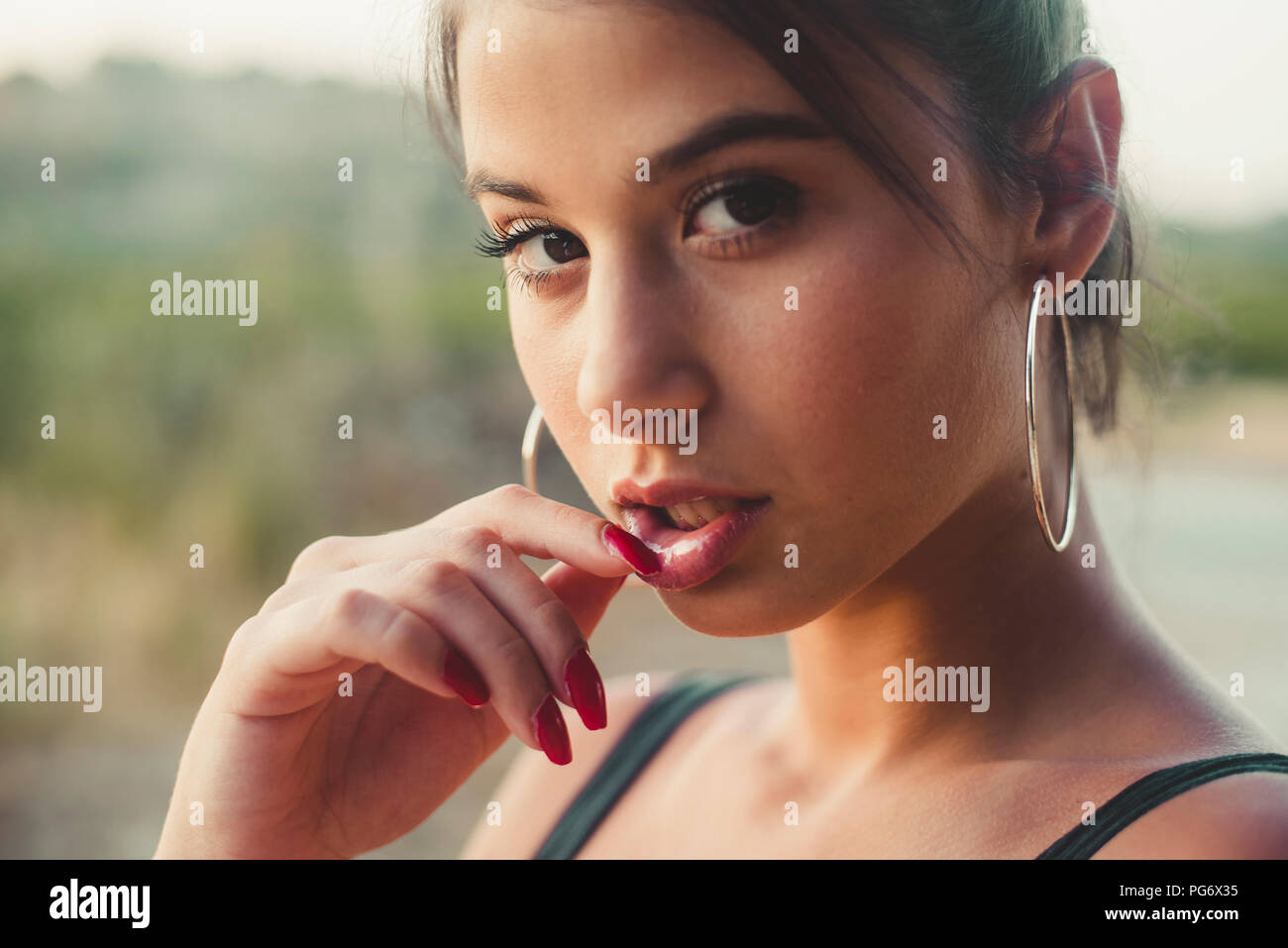 Portrait of lascivious teenage girl Stock Photo - Alamy