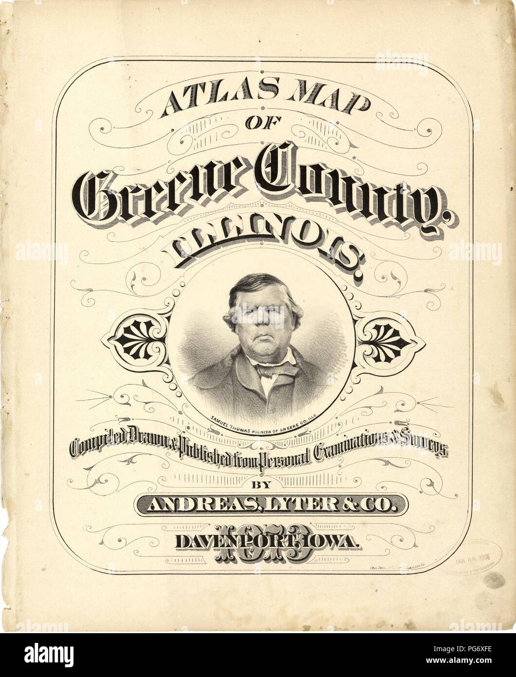 Atlas map of Greene County, Illinois Stock Photo - Alamy