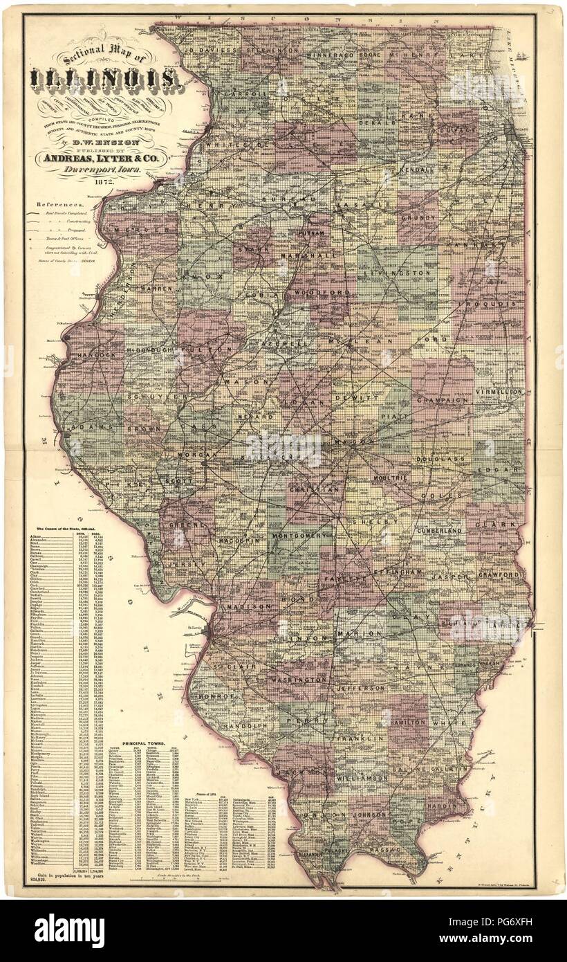 Atlas map of Greene County, Illinois Stock Photo - Alamy