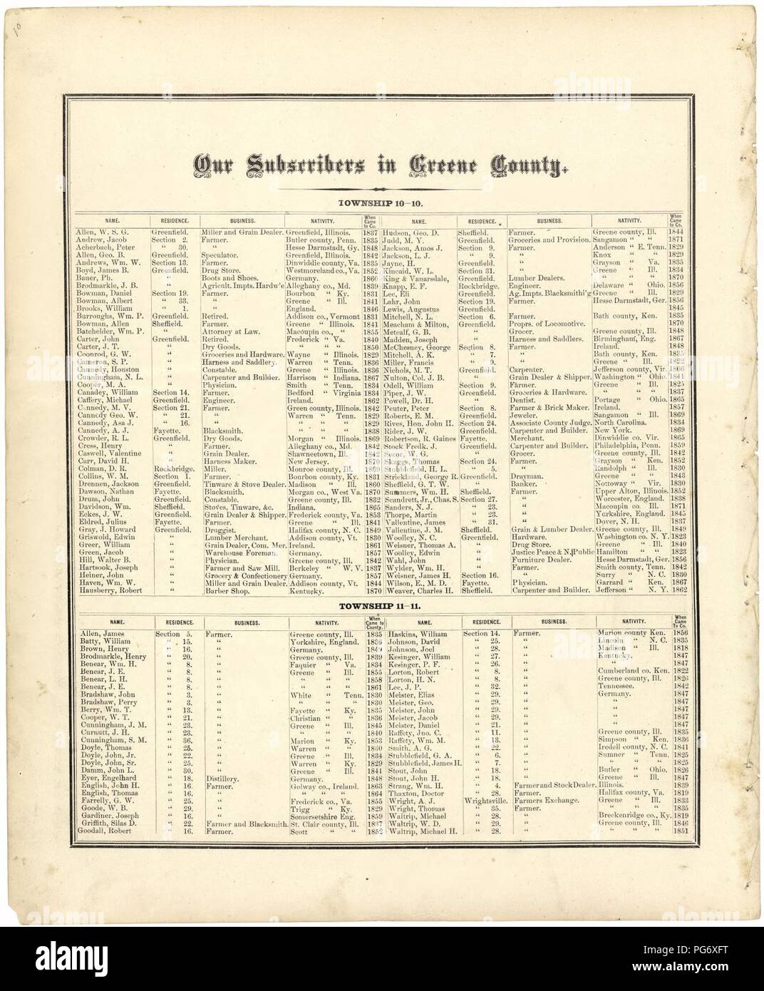 Greene county map hi-res stock photography and images - Alamy