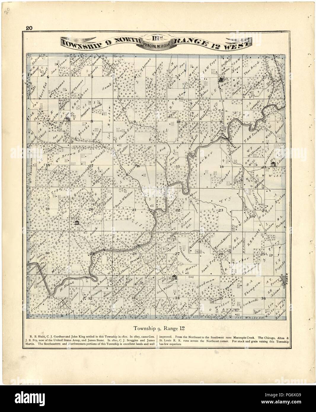 Atlas map of Greene County, Illinois Stock Photo - Alamy