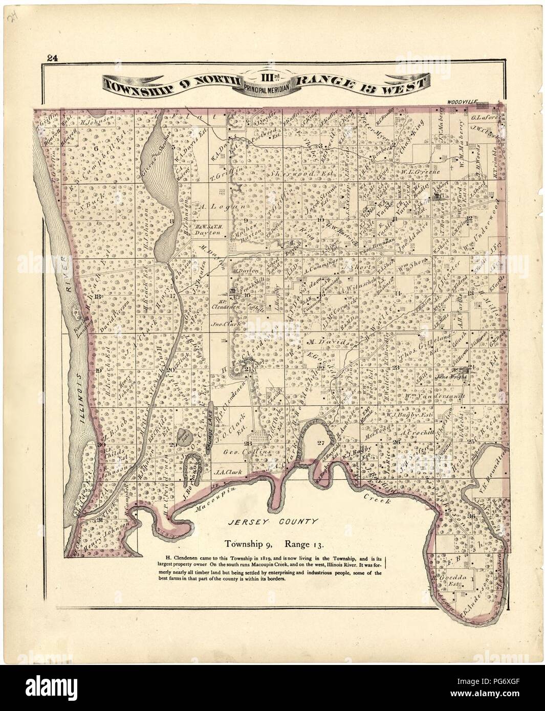 Atlas map of Greene County, Illinois Stock Photo - Alamy
