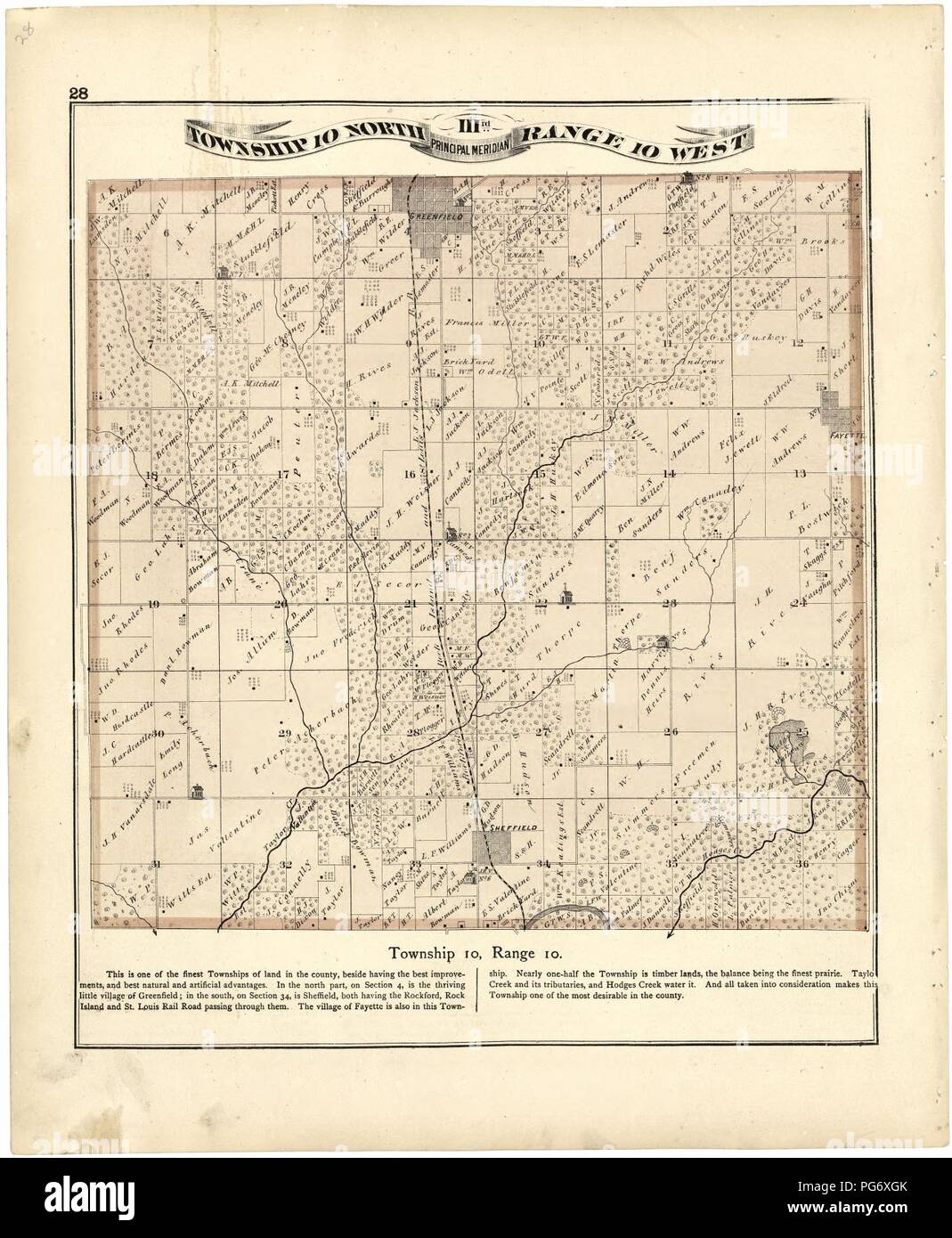 Atlas map of Greene County, Illinois Stock Photo - Alamy