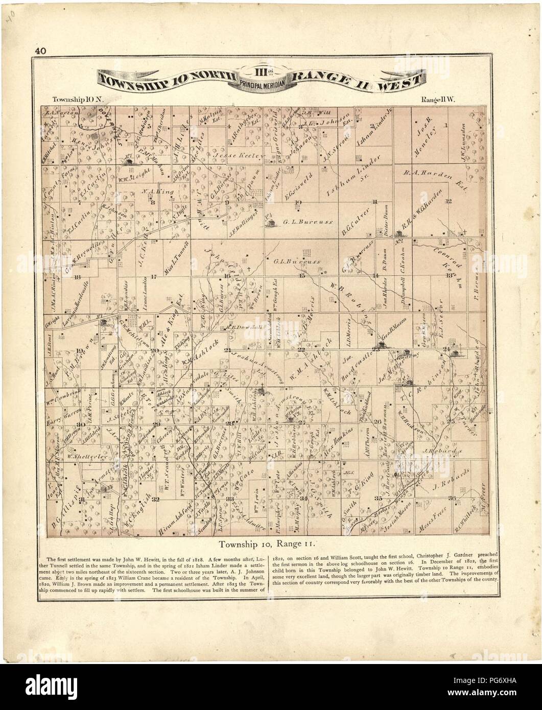 Atlas map of Greene County, Illinois Stock Photo - Alamy