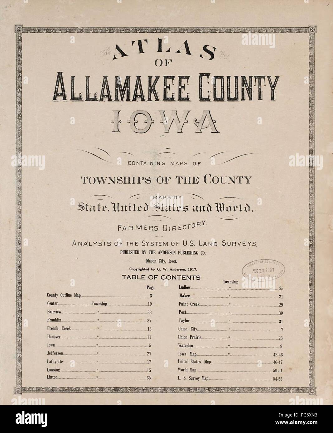 Atlas of Allamakee County, Iowa - containing maps of townships of the ...