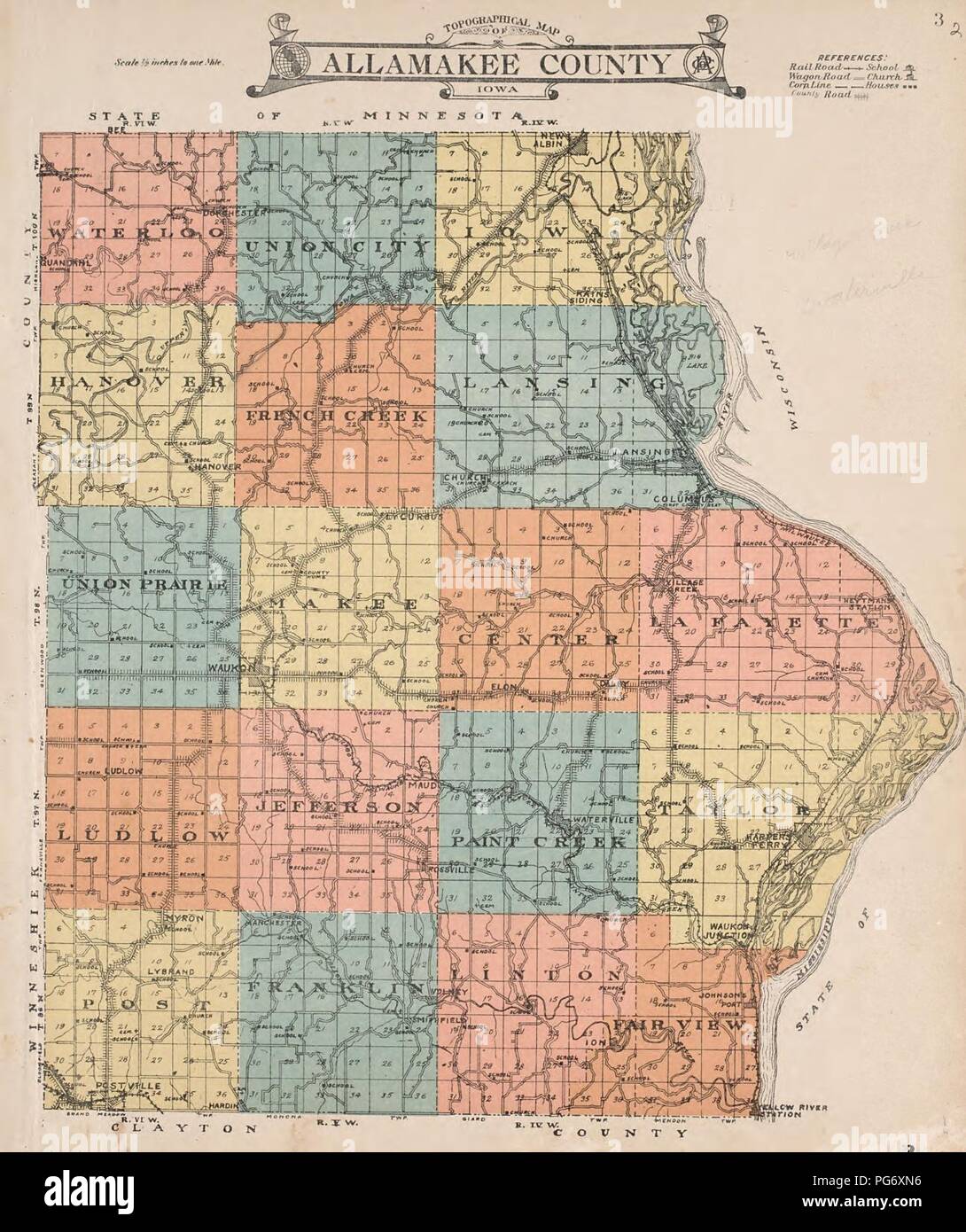 Atlas Of Allamakee County Iowa Containing Maps Of Townships Of The County Maps Of State