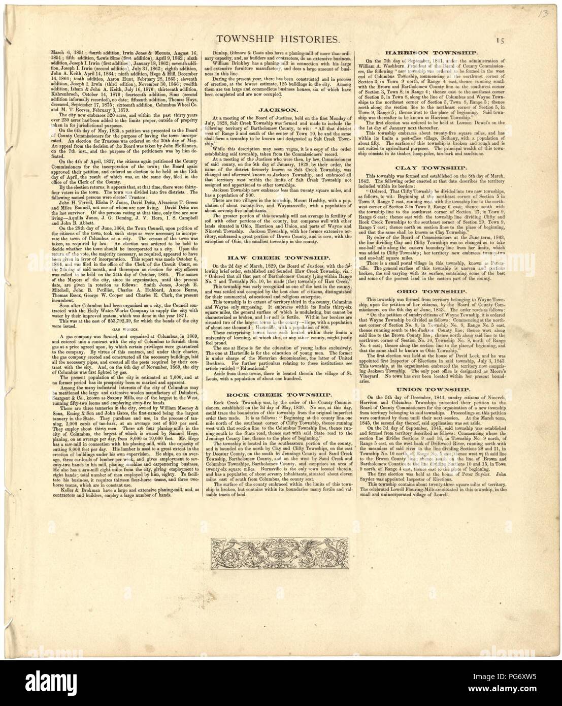 Atlas of Bartholomew Co., Indiana - to which are added various general ...