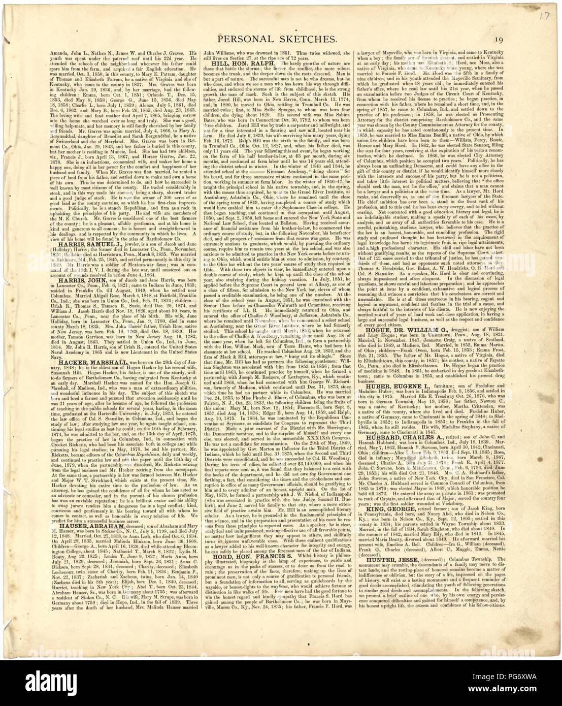 Atlas of Bartholomew Co., Indiana - to which are added various general ...