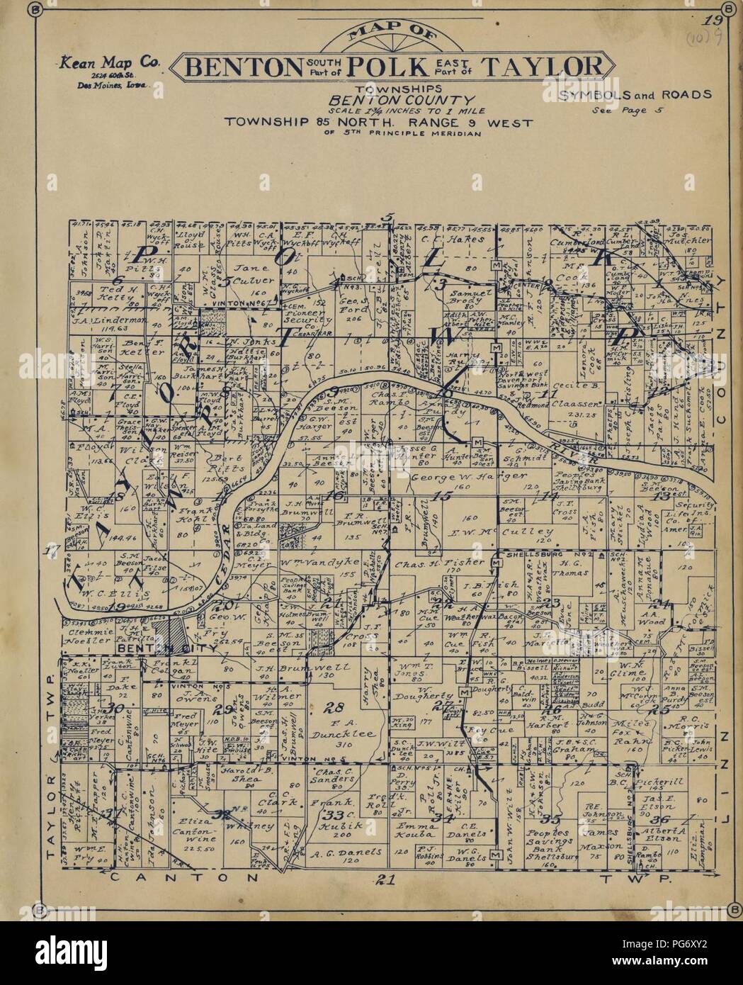 Atlas of Benton County, Iowa Stock Photo - Alamy