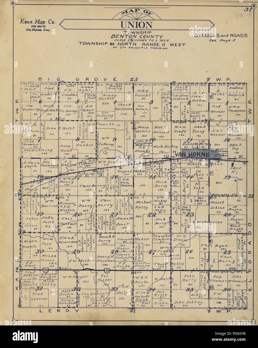 Atlas of Benton County, Iowa Stock Photo - Alamy